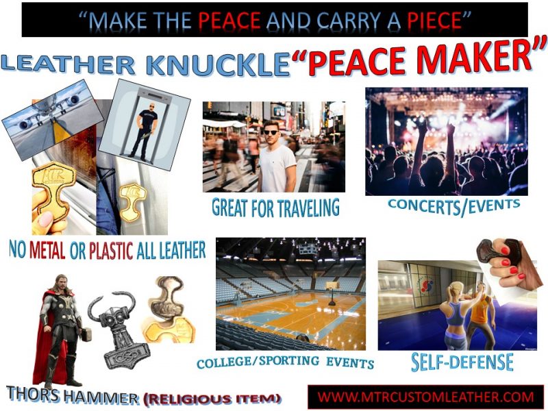 MTR Custom Leather Peace Maker-Leather Knuckles - MTR Custom Leather