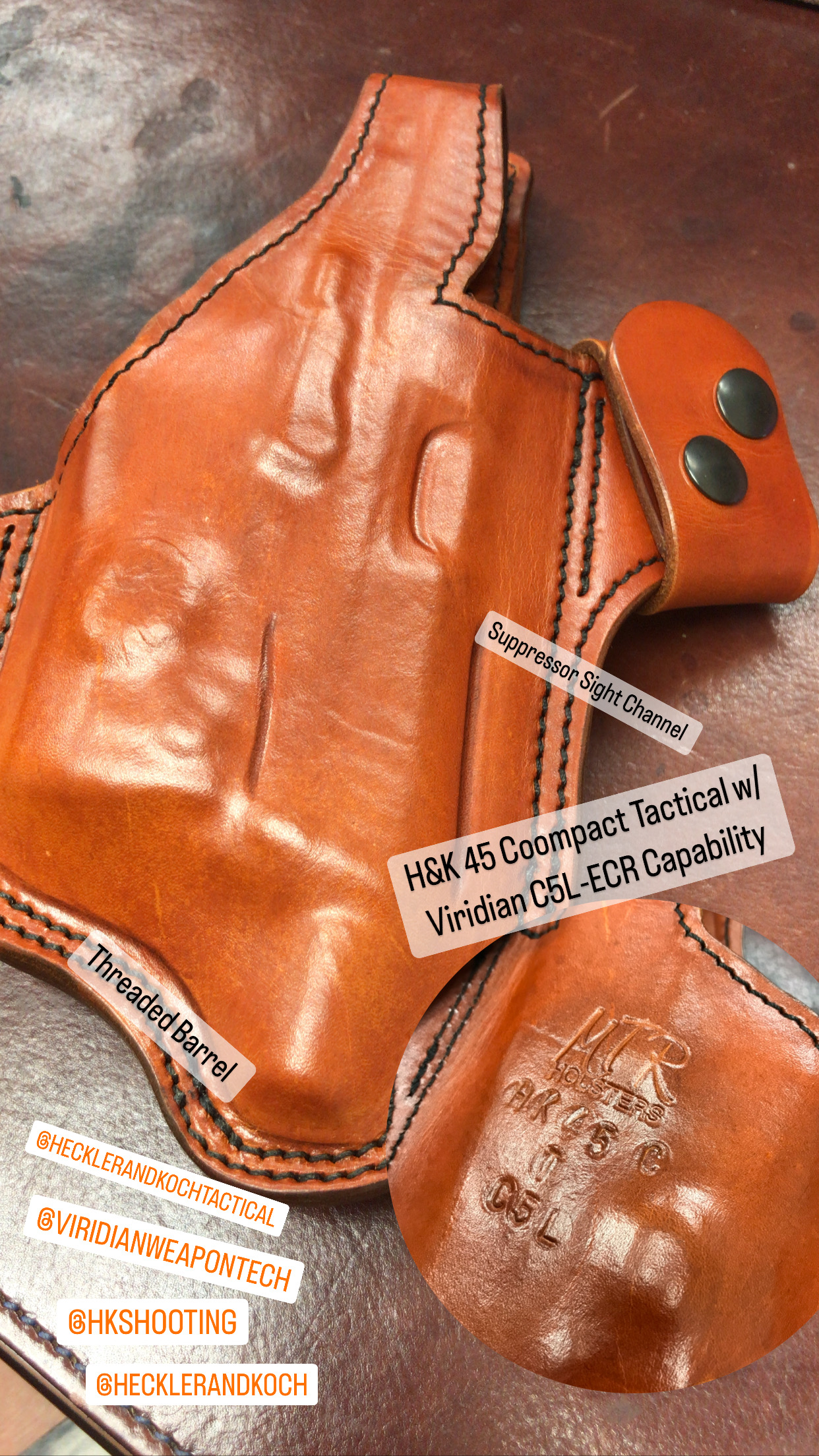 HECKLER & KOCH 45 COMPACT TACTICAL WITH VIRIDIAN C5L ECR-SUPPRESSOR ...