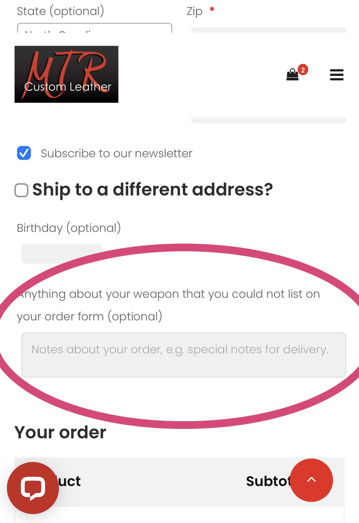 How to place an order- MTR Custom Leather - MTR Custom Leather