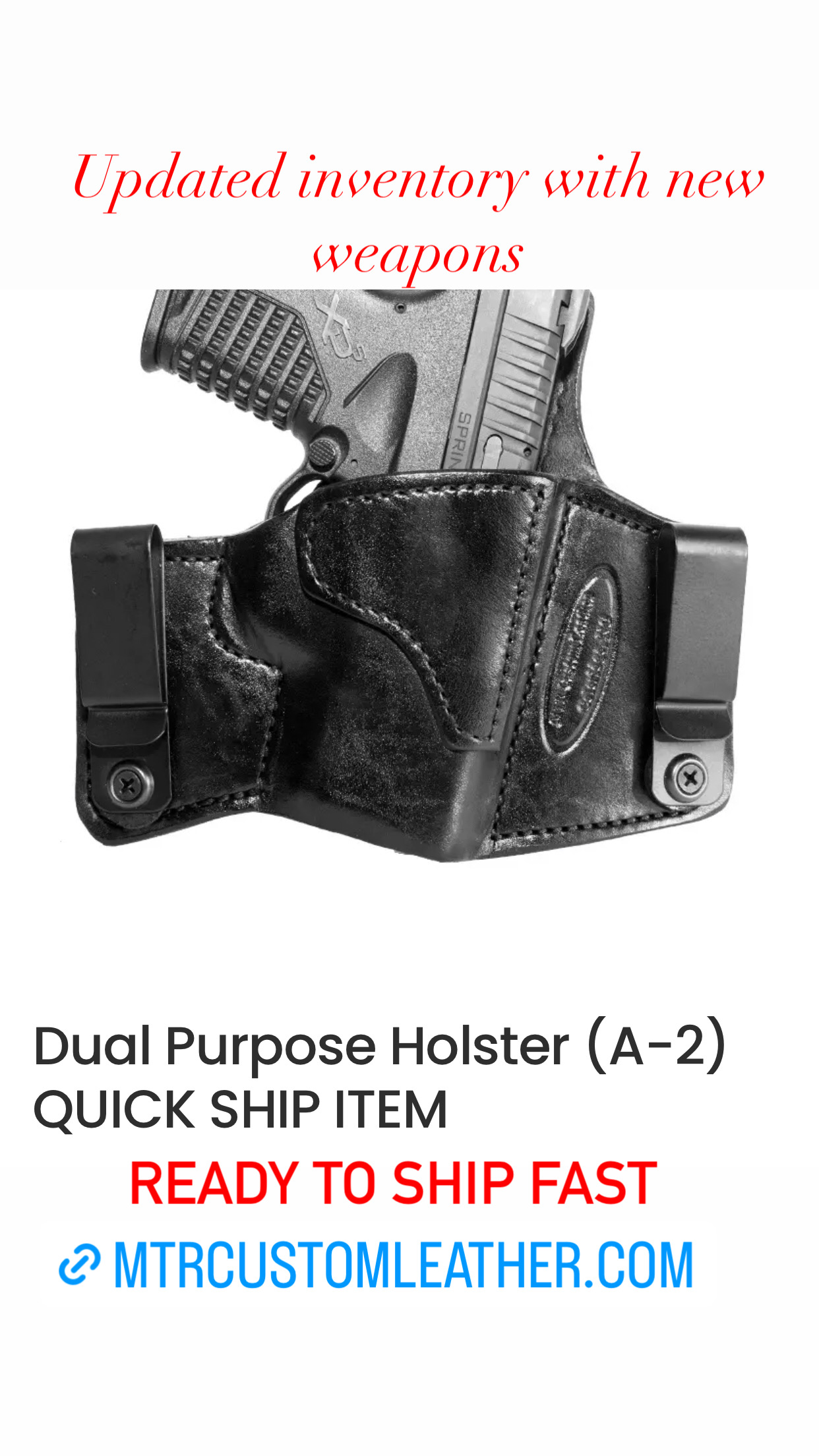 Clearance items & Quick Ship Items Updated with New weapons - MTR Custom Leather